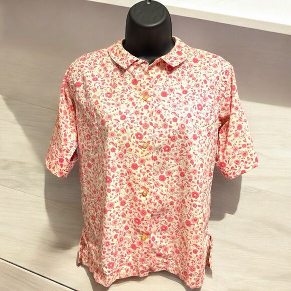 Tops | Vintage 196s Gabey Dainty Pink Floral Blouse Sz 14 Cottagecore ...